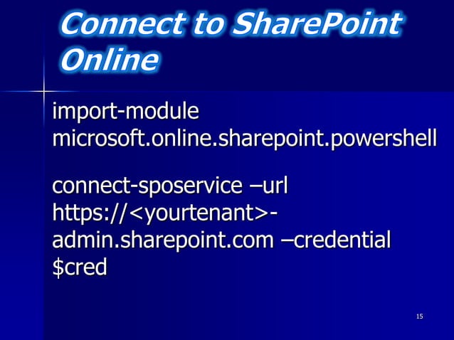 Getting Started with PowerShell for Office 365 | PPT