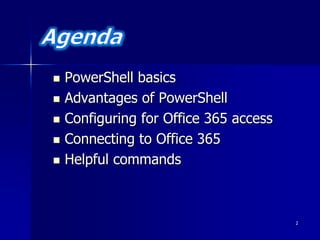 Getting Started with PowerShell for Office 365 | PPT