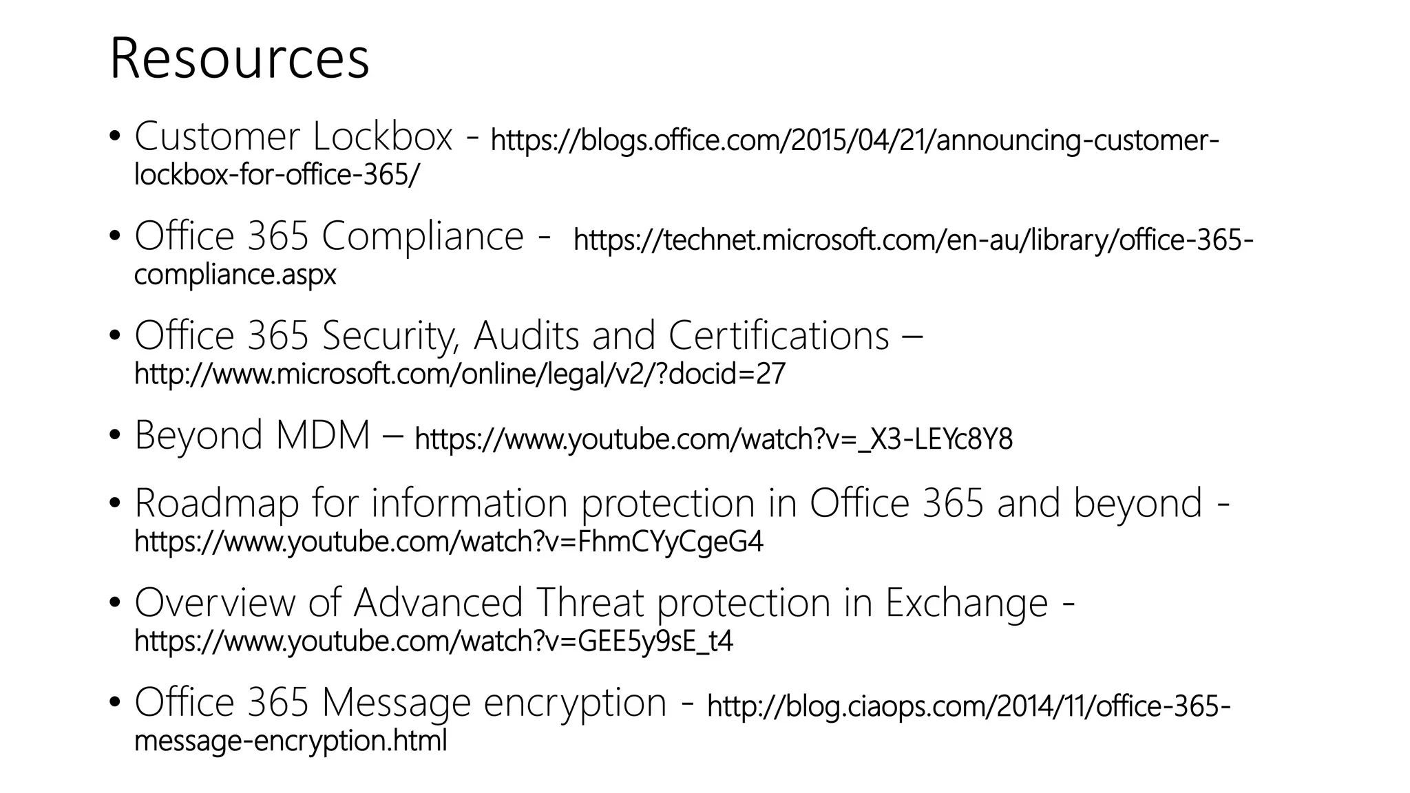 Office 365 Security, Privacy and Compliance - SMB Nation 2015 | PPT