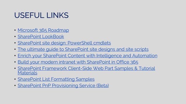 O365Con19 - Customise the UI in Modern SharePoint Workspaces - Corinna Lins | PPT