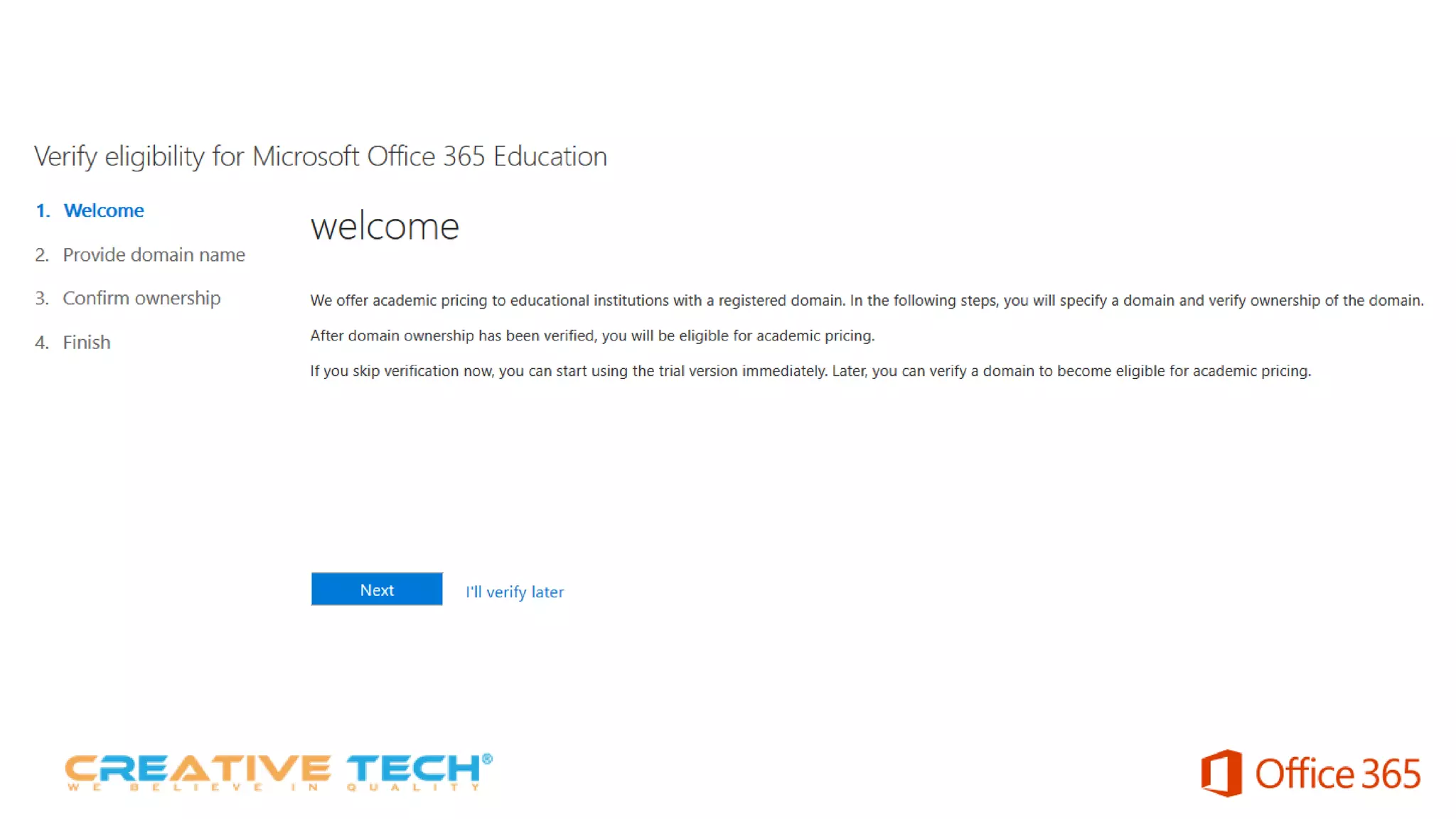 Microsoft Office 365 For Education signup | PPTX