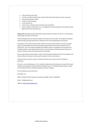 O3 spa unit | PDF