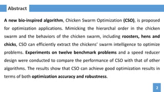 Chicken swarm optimization (CSO) | PDF