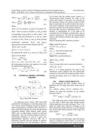 Controller Design and Load Frequency Control for Single Area Power System with Model Order ...