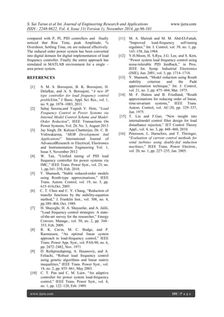 Controller Design and Load Frequency Control for Single Area Power ...