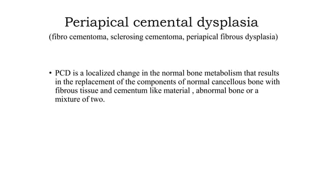 periapical radiopacities | PPTX | Bone and Joint Conditions | Diseases ...