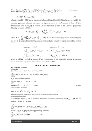 Catalan Tau Collocation for Numerical Solution of 2-Dimentional Nonlinear Partial Differential ...