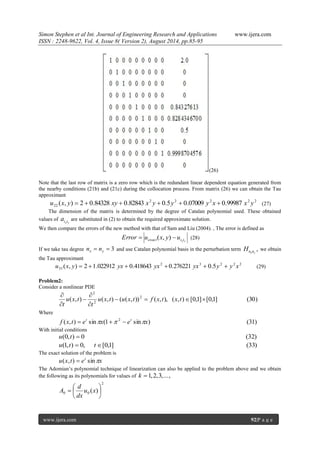 Catalan Tau Collocation for Numerical Solution of 2-Dimentional Nonlinear Partial Differential ...