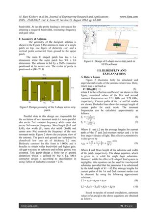 Design & Simulation of E-Shaped Micro Strip Patch Antenna for GPS Application | PDF