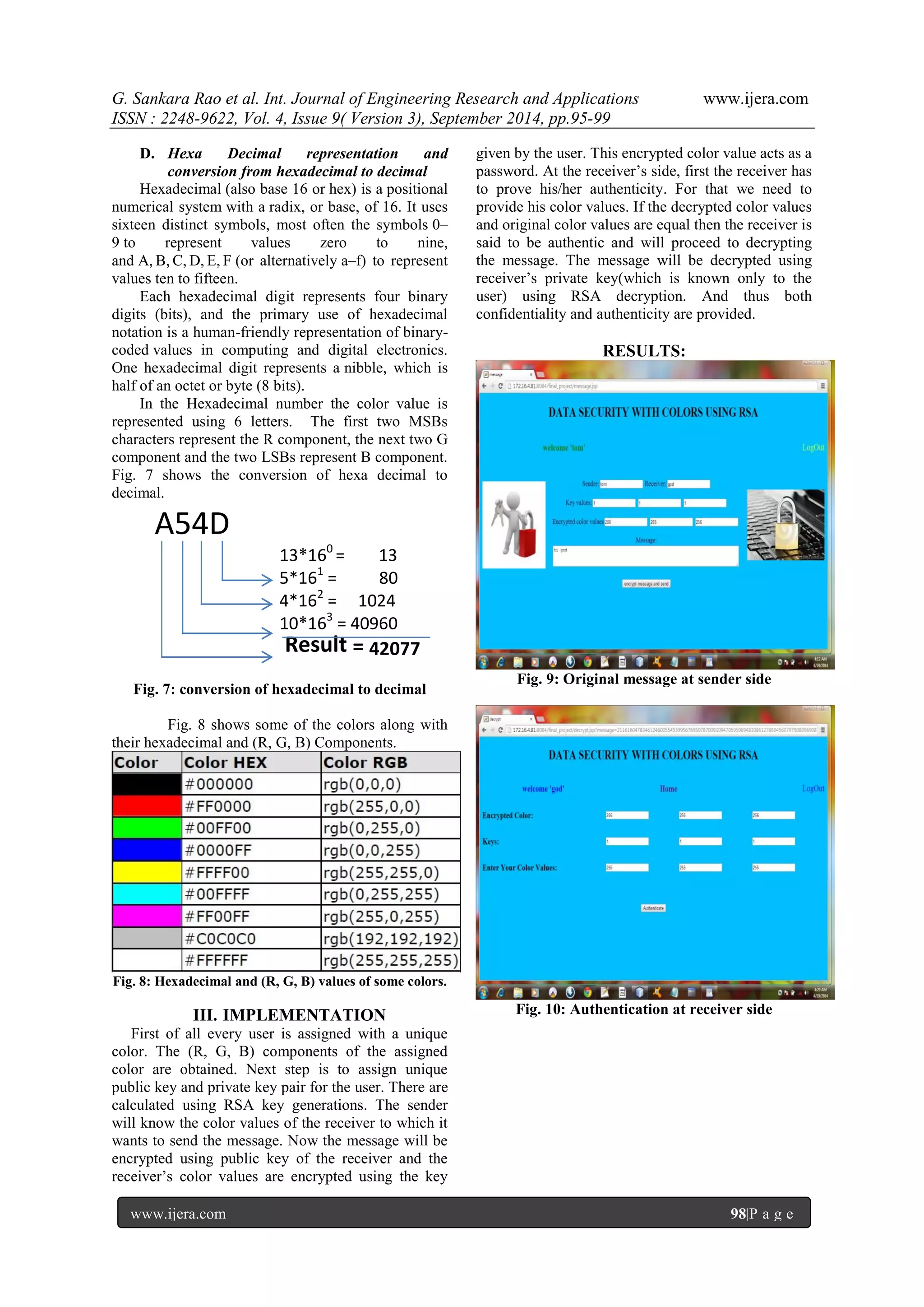 Data Security With Colors Using Rsa | PDF