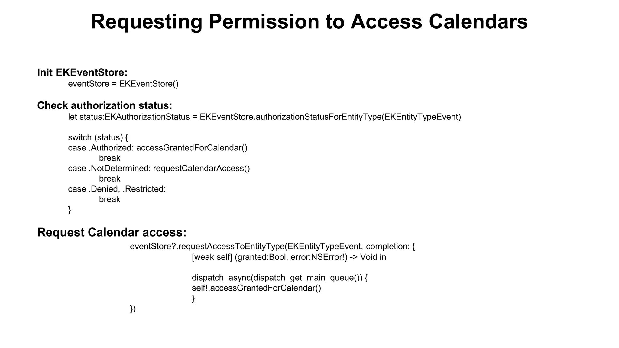 iOS. EventKit Framework. Work with calendars and reminders | PPTX