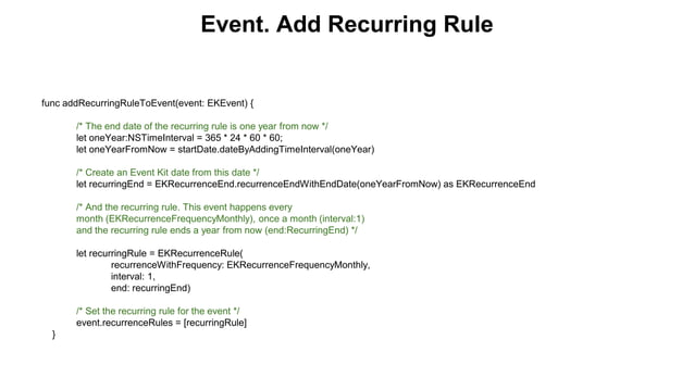 iOS. EventKit Framework. Work with calendars and reminders | PPT