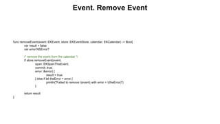iOS. EventKit Framework. Work with calendars and reminders | PPT