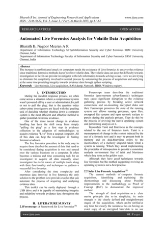 Automated Live Forensics Analysis for Volatile Data Acquisition | PDF