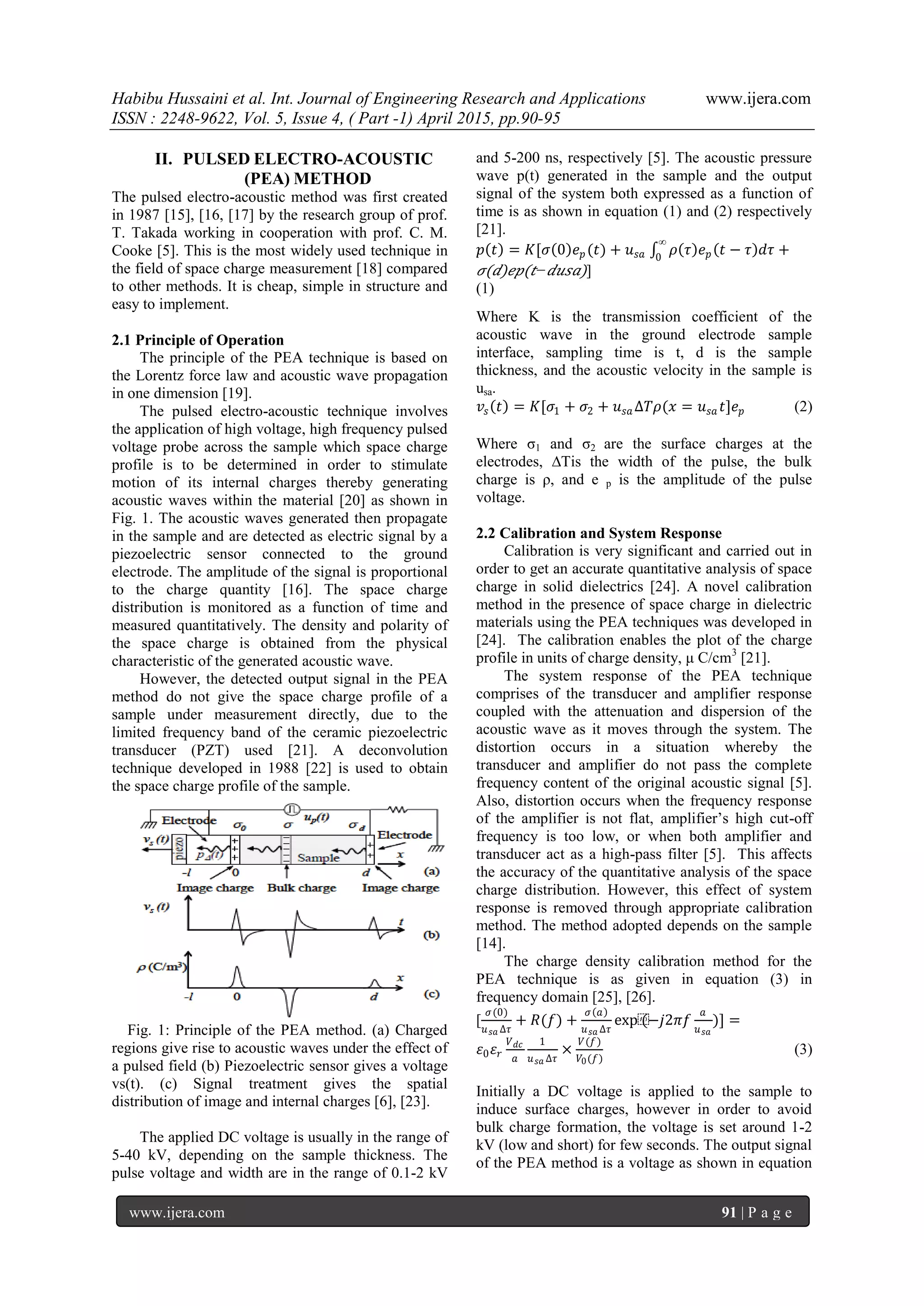 Review of Space-charge Measurement using Pulsed Electro- Acoustic Method: Advantages and ...