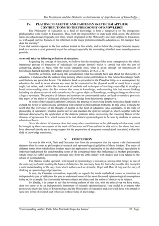 The Skepticism and the Dialectic as Instruments of Apprehension of Knowledge: Some Approaches ...