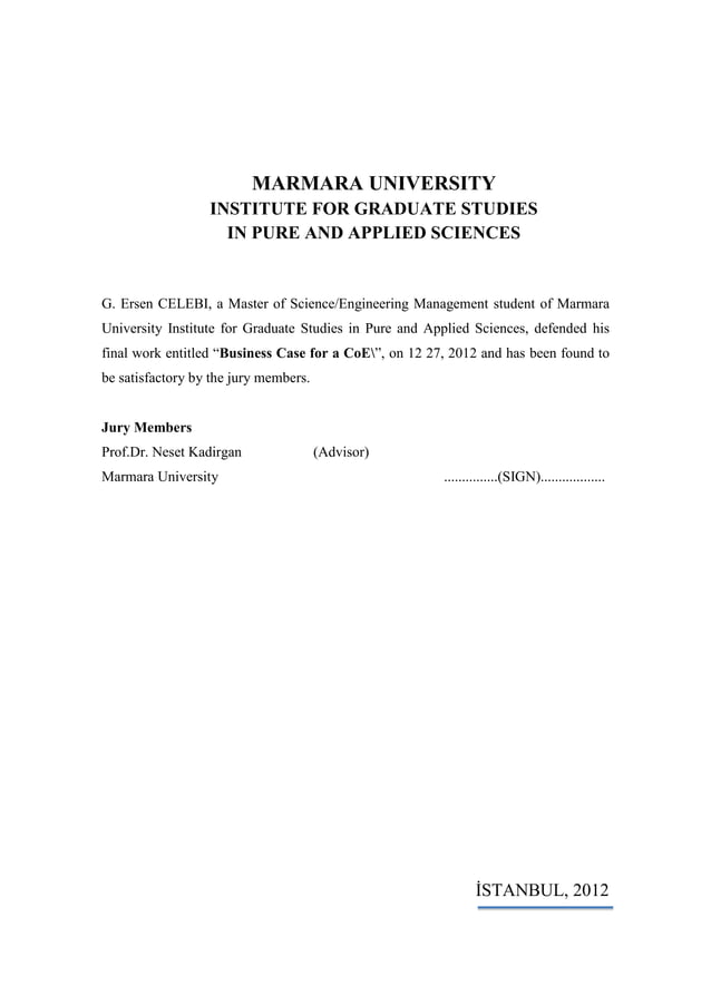 CoE Business Case | DOCX | Business Administration | Business