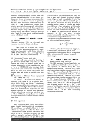 Removal of Harmful Textile Dye Congo Red from Aqueous Solution Using Chitosan and Chitosan Beads ...
