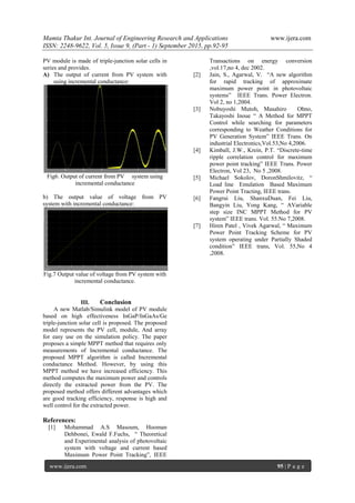 A MATLAB /Simulink Modal of Triple-Junction Solar Cell and MPPT Based on Incremental Conductance ...