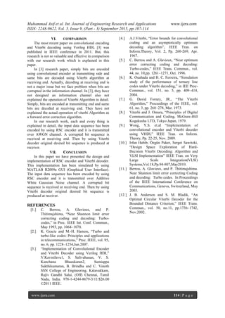Analysis and Implementation of Hard-Decision Viterbi Decoding In ...