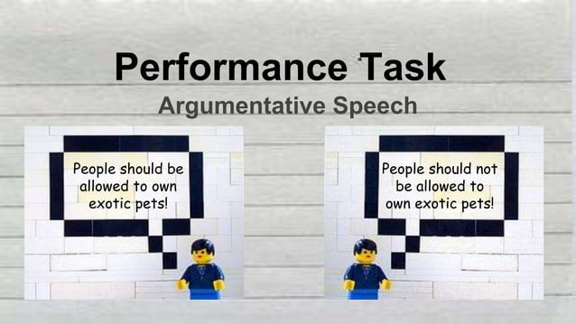 Performance Task: Argumentative Speech | PPT