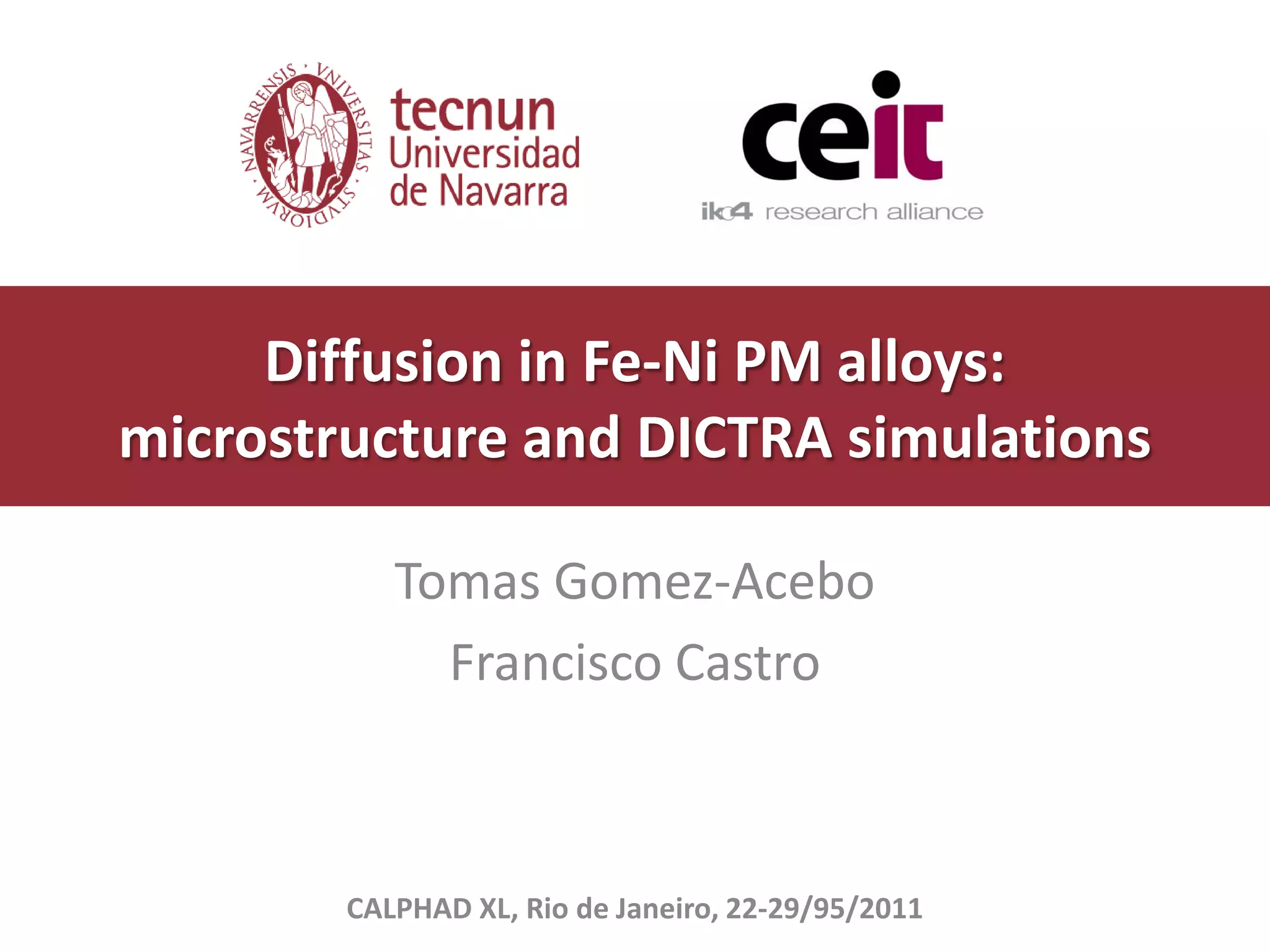 Diffusion in Fe-Ni PM alloys: microstructure and DICTRA simulations | PDF