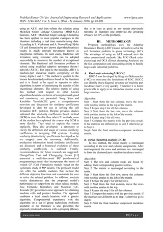 Comparison of Cell formation techniques in Cellular manufacturing using ...