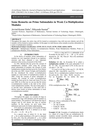 Some Remarks on Prime Submodules in Weak Co-Multiplication Modules | PDF