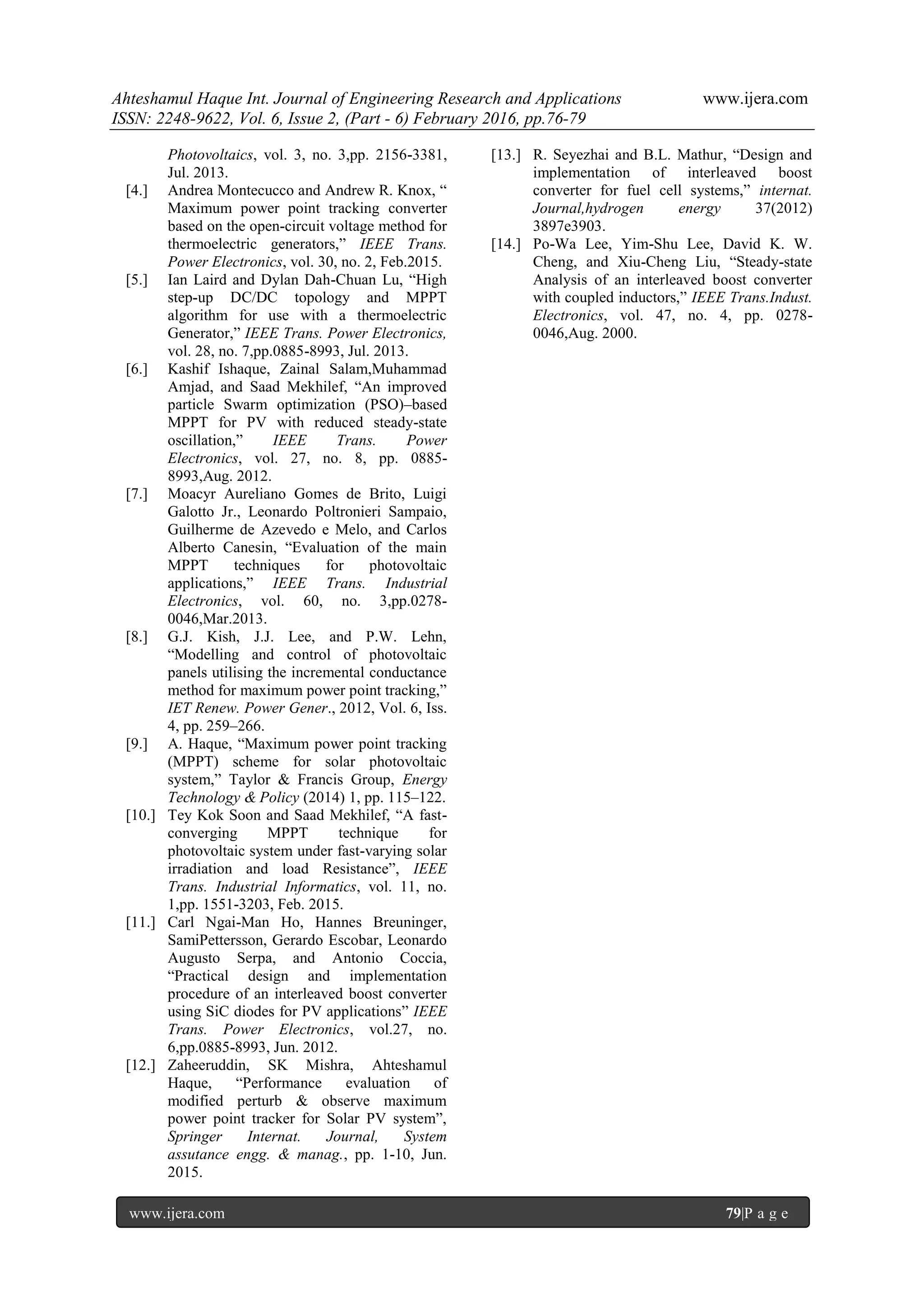 Performance Evaluation Of Maximum Power Point Tracking Algorithm With