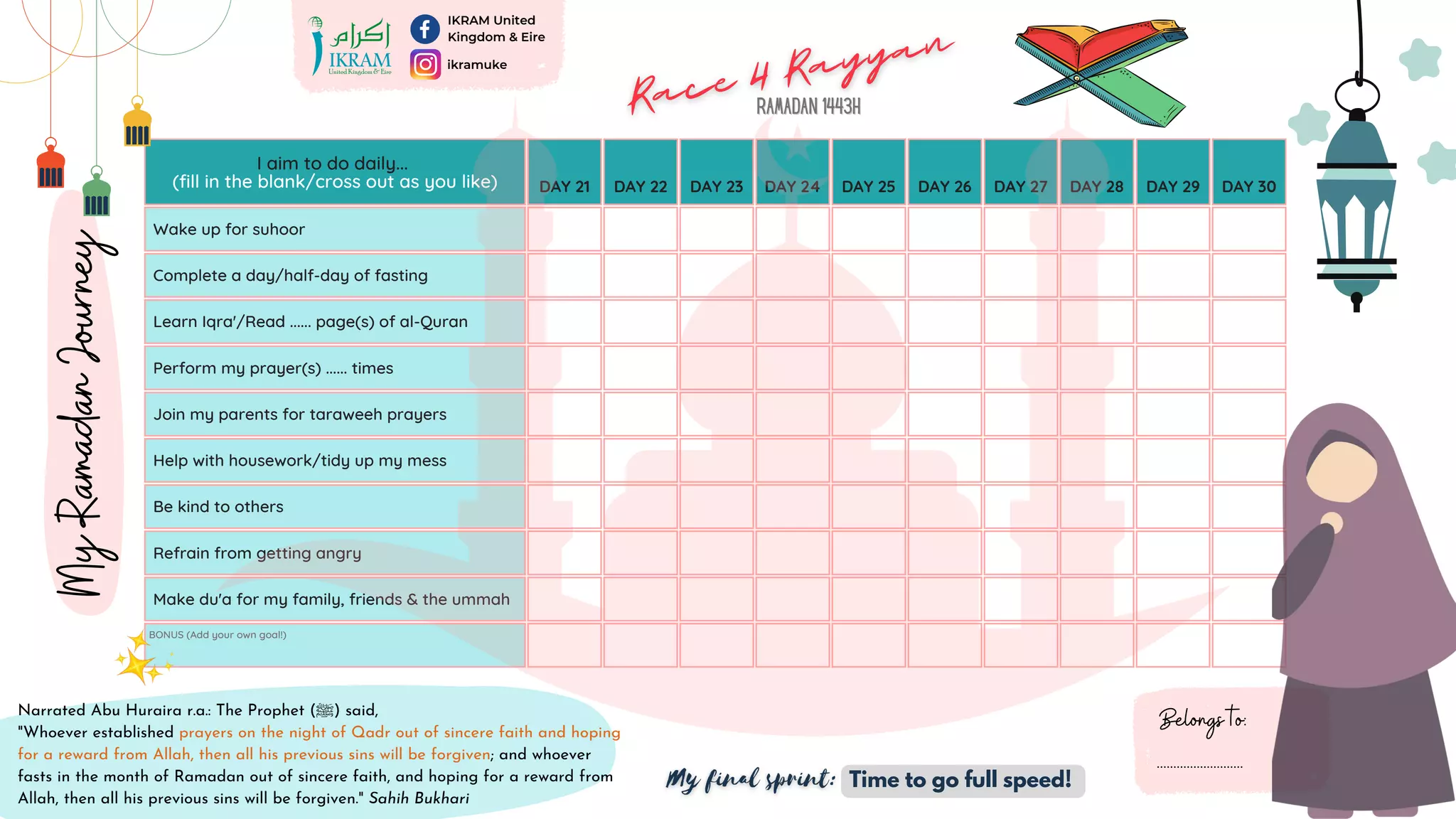 My Ramadan Tracker | PDF