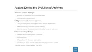 EMC InfoArchive Overview: Offered by Sigma | PDF