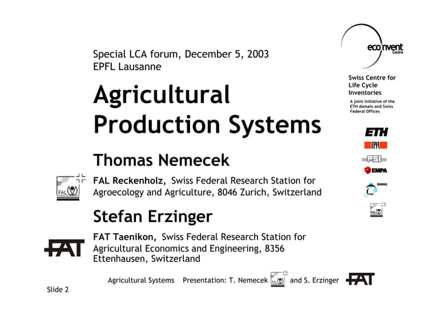 Agricultural production systems | PDF