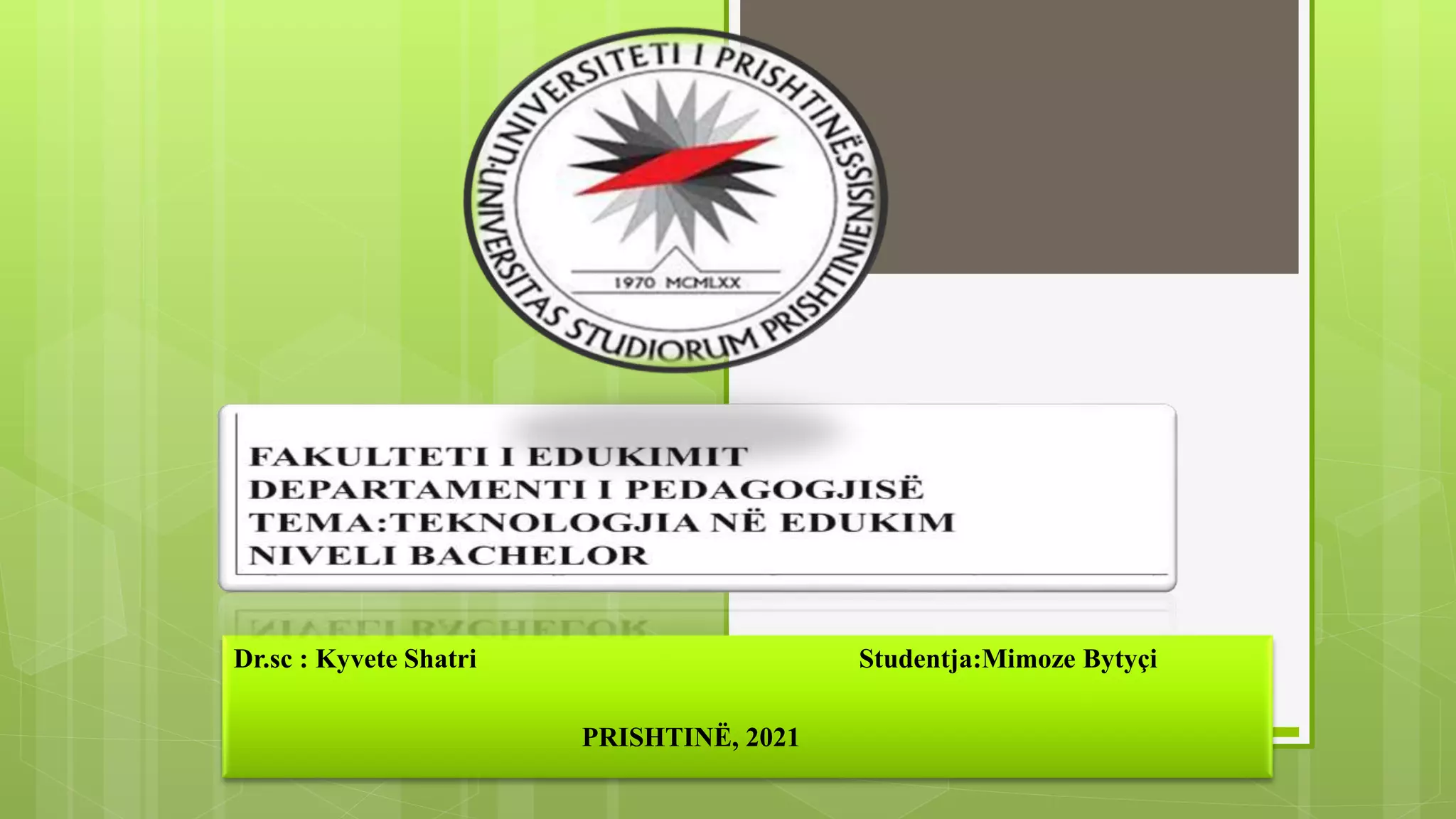 Teknologjia ne edukim. | PPTX