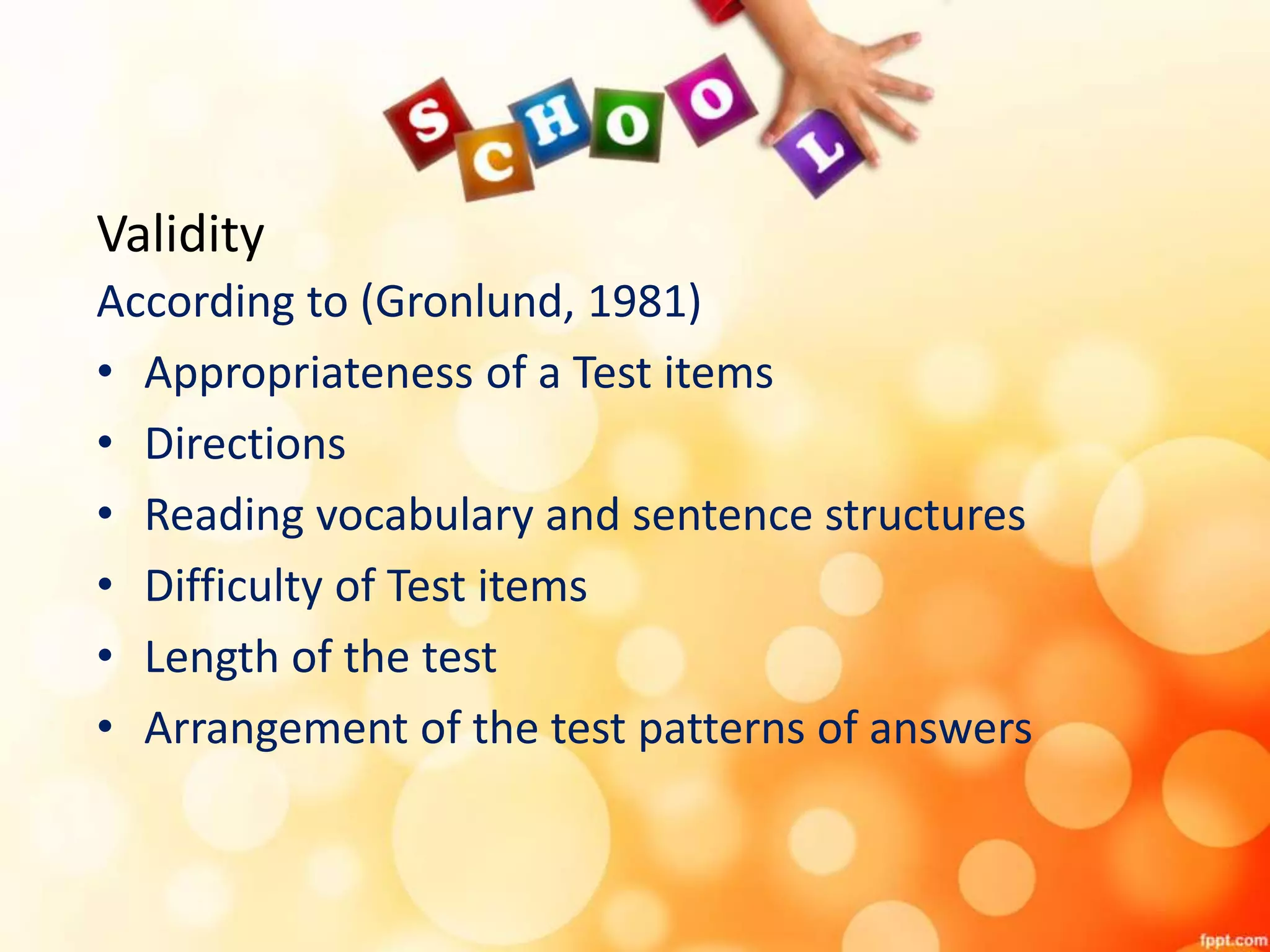 Criteria of a good test | PPTX