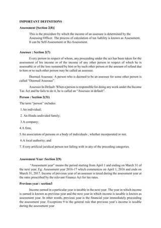 Income_Tax- Basic Definition_ B.Com students docx | PDF