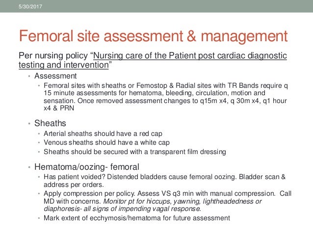 Care of the cardiac procedure patient