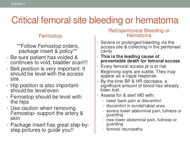 Care of the cardiac procedure patient