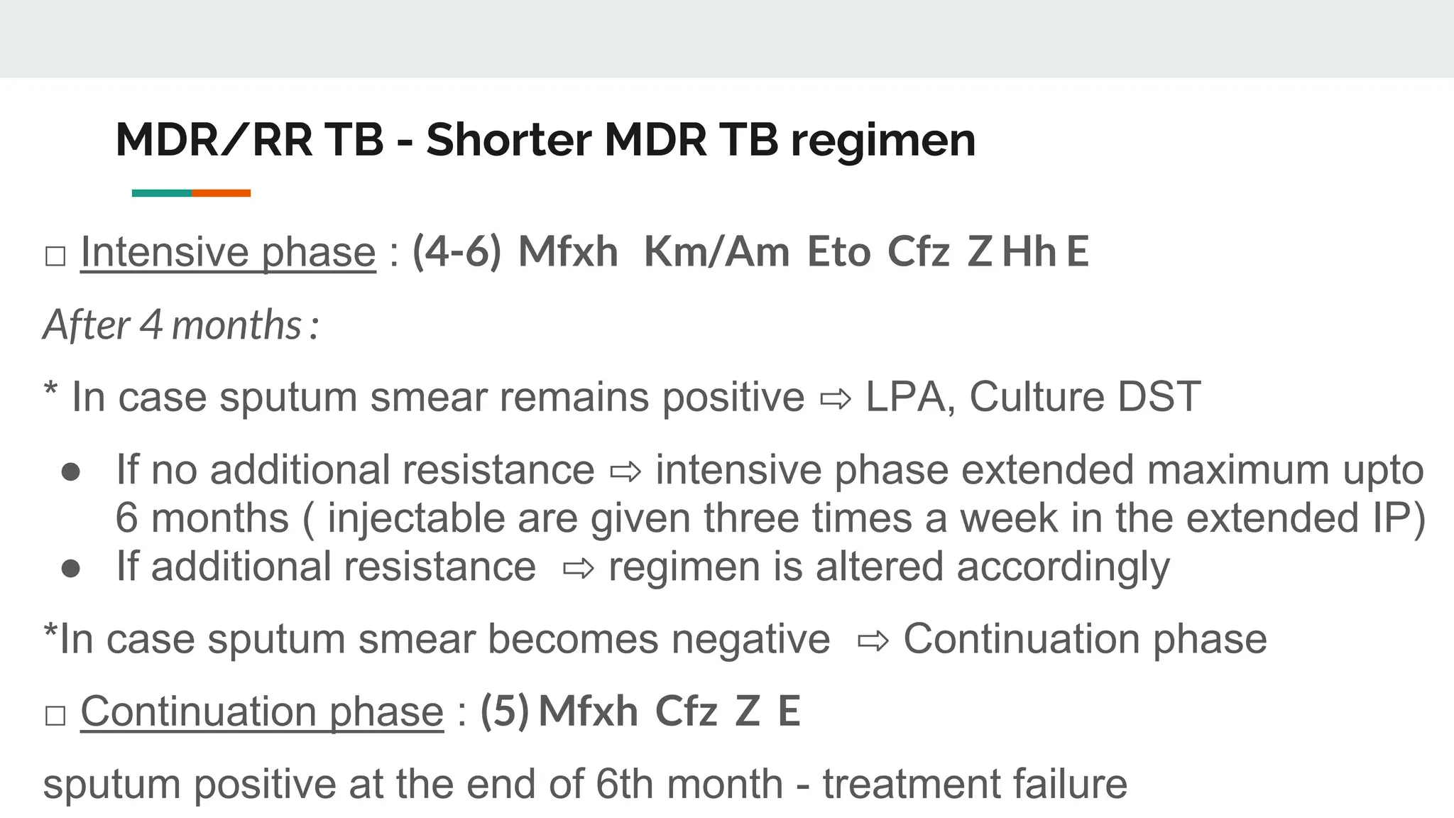MANAGEMENT OF TB: Two phase chemotherapy, General plan, Management of ...