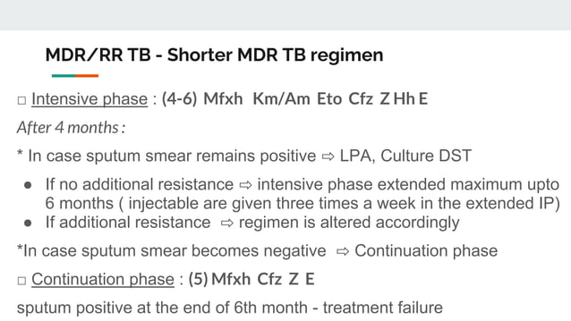 MANAGEMENT OF TB: Two phase chemotherapy, General plan, Management of ...