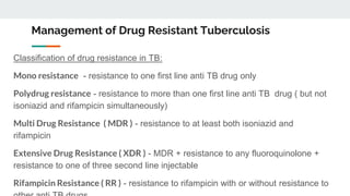 MANAGEMENT OF TB: Two phase chemotherapy, General plan, Management of ...