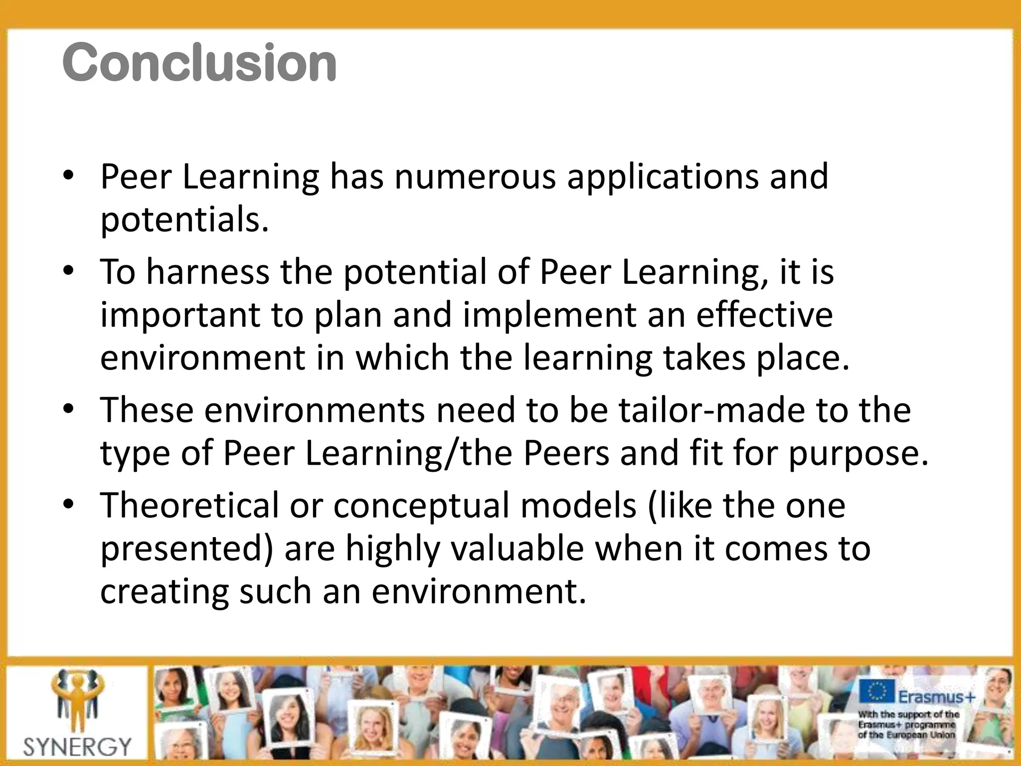 SYNERGY Induction to Pedagogy Programme - Criteria of Peer Learning (ENGLISH) | PDF