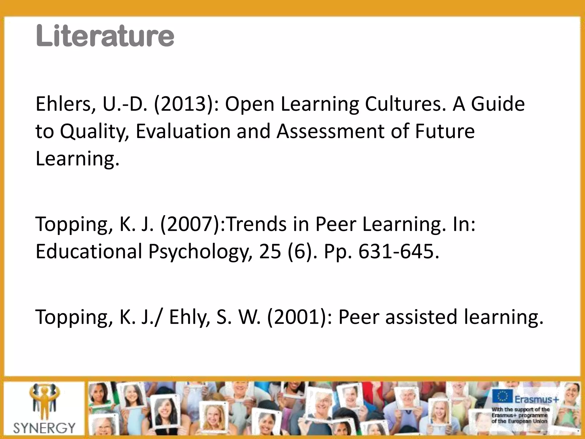 SYNERGY Induction to Pedagogy Programme - Criteria of Peer Learning (ENGLISH) | PDF