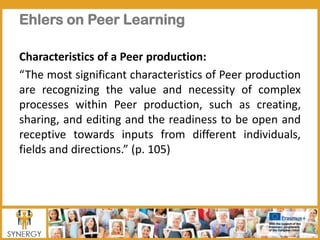 SYNERGY Induction to Pedagogy Programme - Criteria of Peer Learning (ENGLISH) | PDF