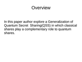 Generalised quantumsecretsharingslides | PDF