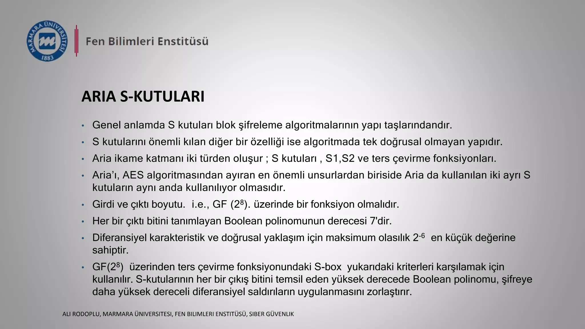 Aria 256 Cipher | PPTX