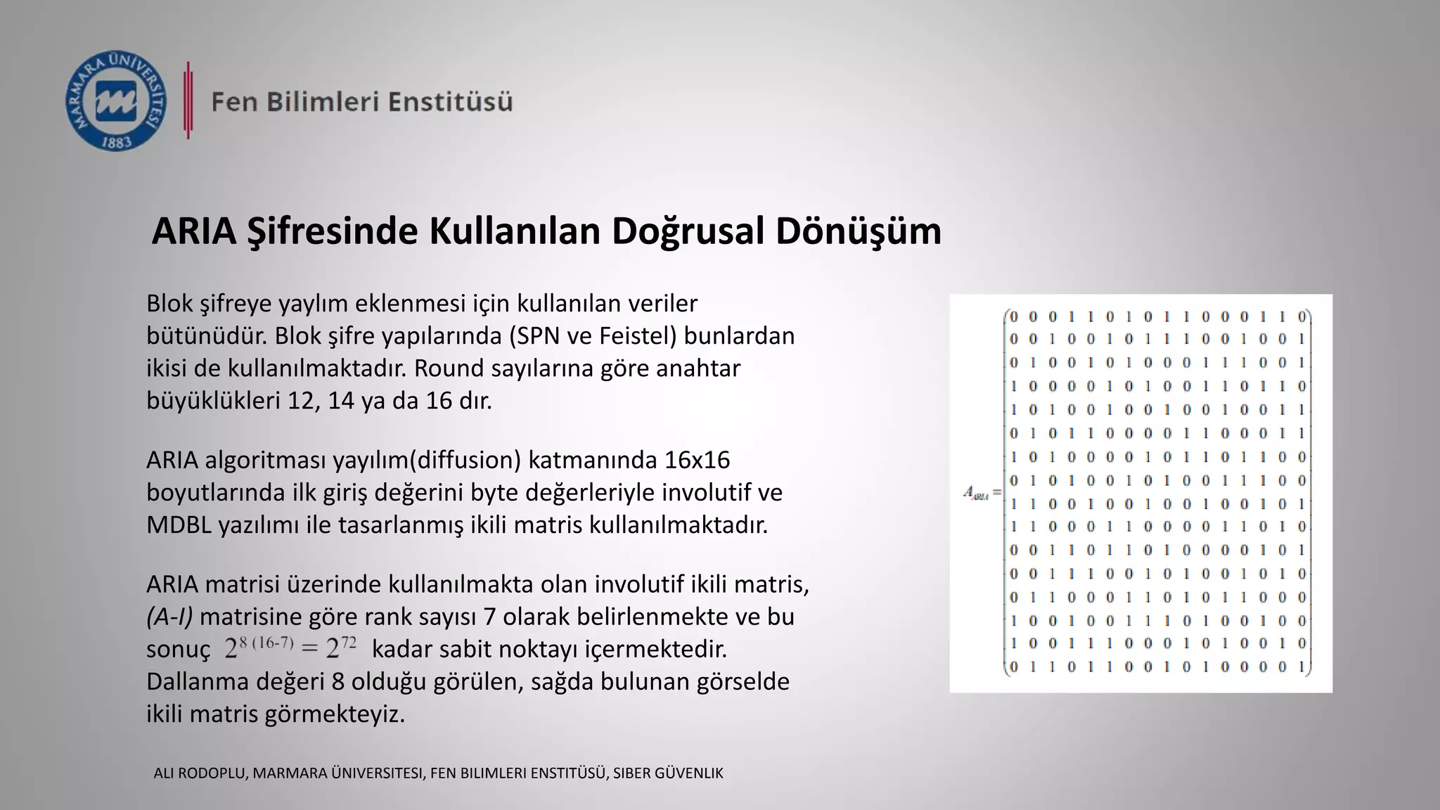 Aria 256 Cipher | PPTX
