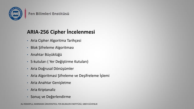 Aria 256 Cipher | PPTX