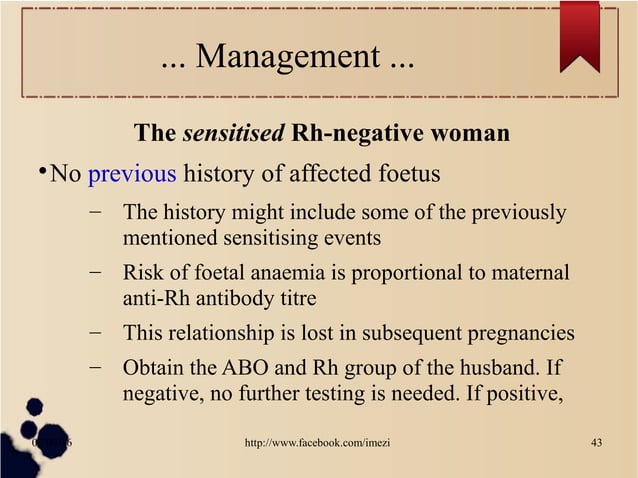 Management of Rh negative pregnancy | PPT
