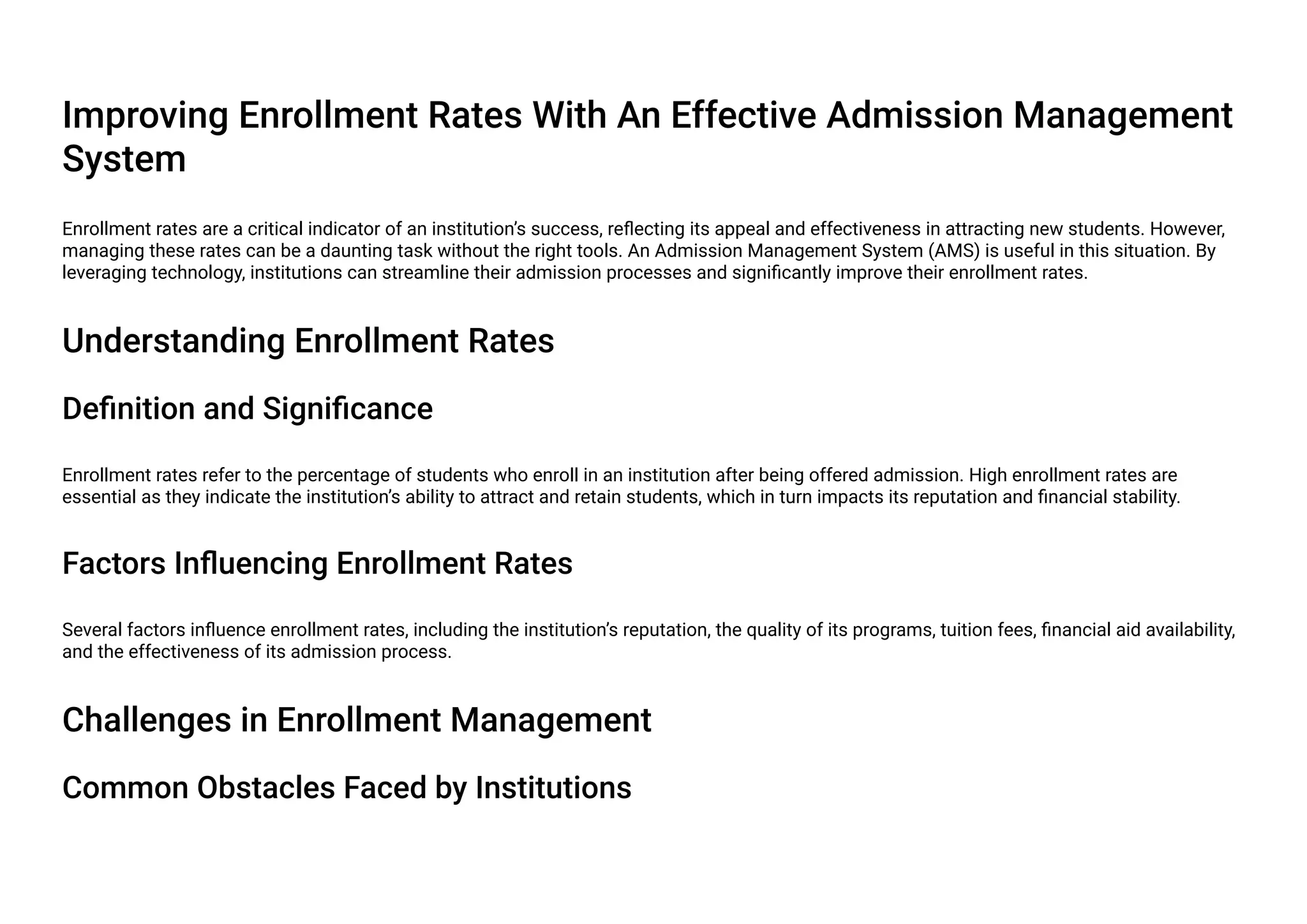 Improving Enrollment Rates With An Effective Admission Management ...