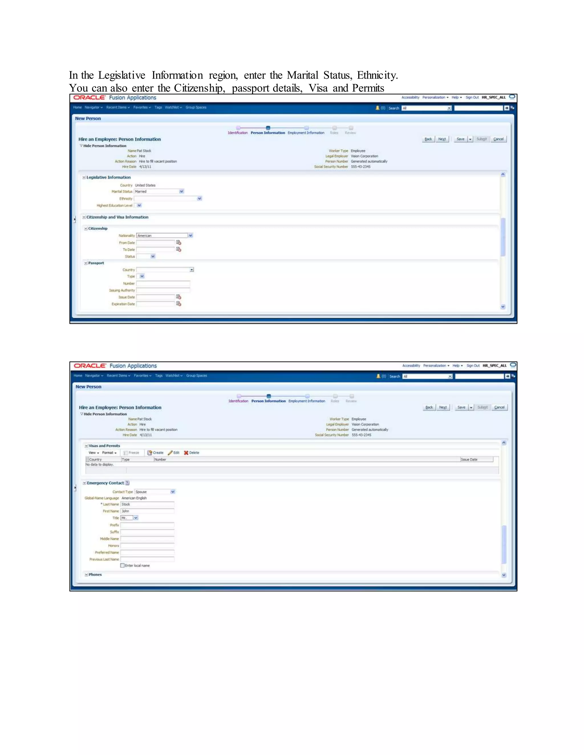 Hire employee in Oracle Fusion Cloud HCM | PDF